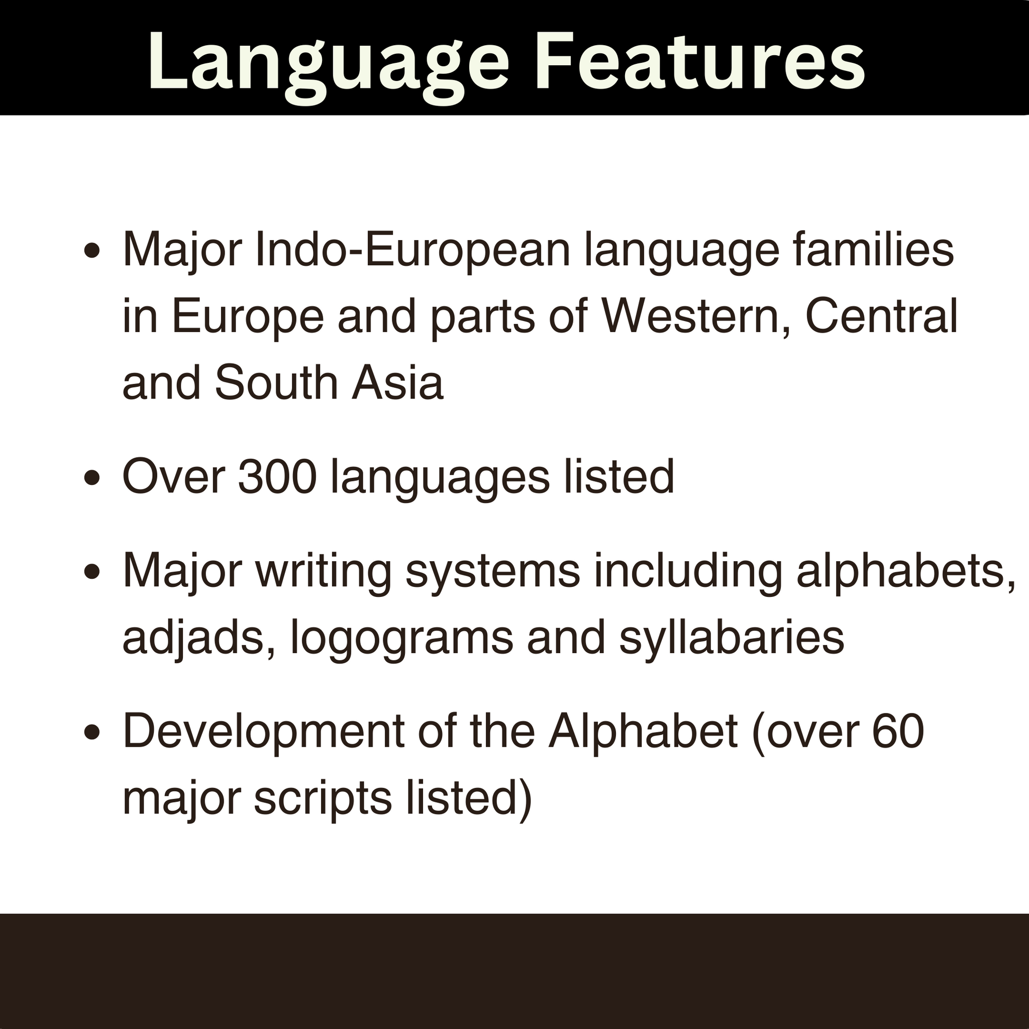 Language and Writing – World History and Mythology