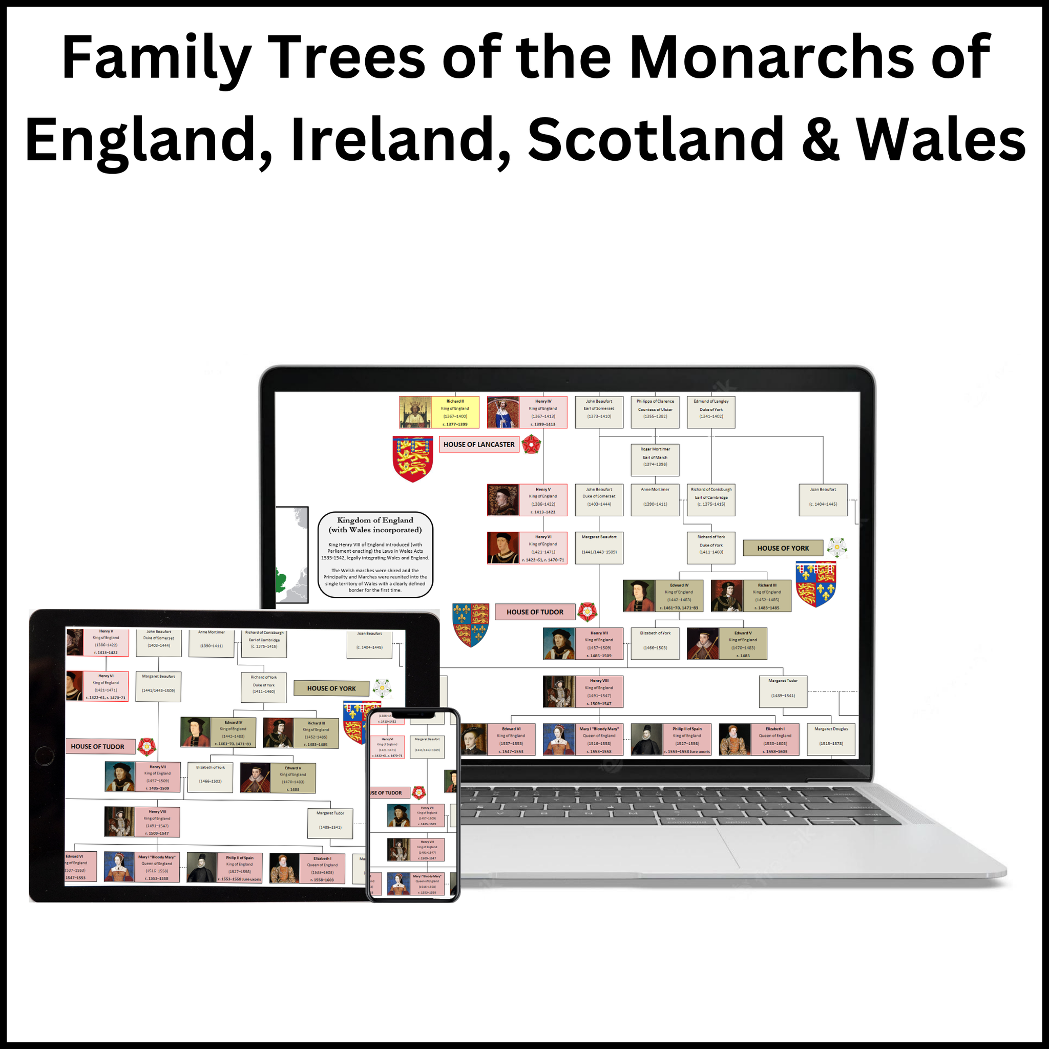 Family Trees of the Monarchs of England, Ireland, Scotland and Wales ...